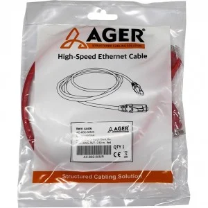 AGER AC-602-005 50CM UTP CAT6 PATCH KABLO KIRMIZI Cu, LSZH AWG 26/7 / Tek Satıcı, 7 Depo, 2000 ...